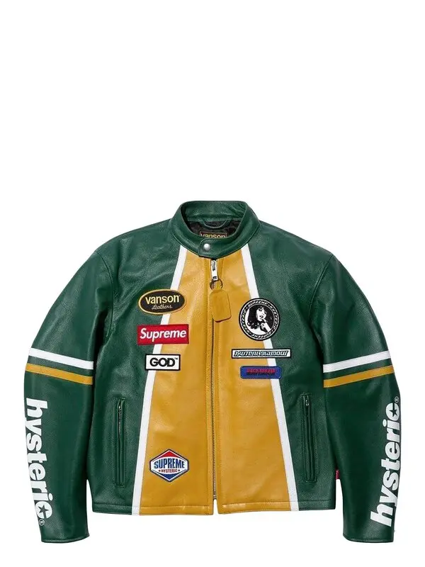 Supreme X Hysteric Glamour X Vanson Leather Jacket - Green