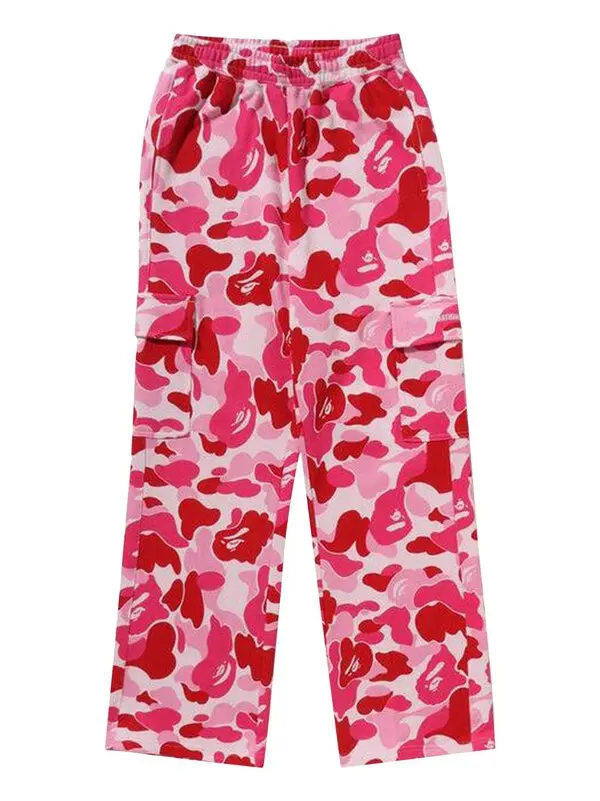 A BATHING APE Abc Camo Logo Straight Sweatpants - Pink