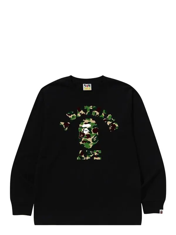 A BATHING APE Abc Camo College Long-sleeve Tee - Black