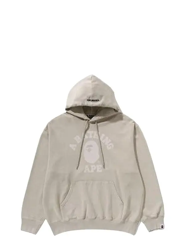 A BATHING APE Garment Dye College Pullover Hoodie - Tan