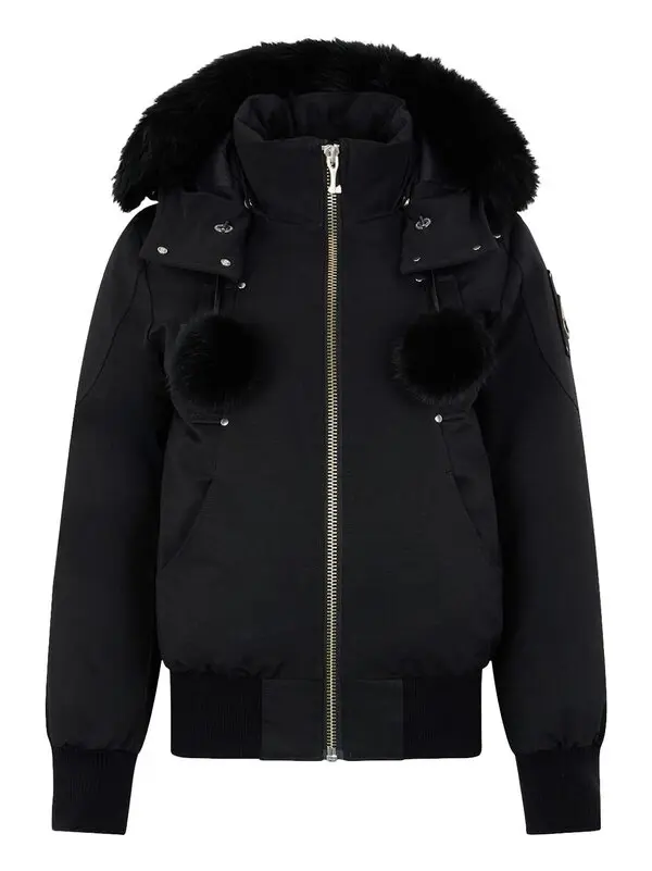Moose Knuckles Debbie Bomber Jacket With Detachable Hood - Blk W Blk