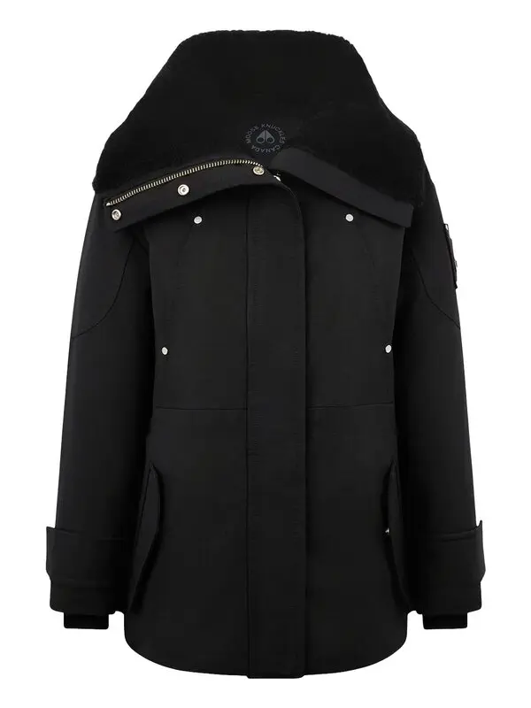Moose Knuckles Aurora Shearling Trim Jacket - Blk W Blk