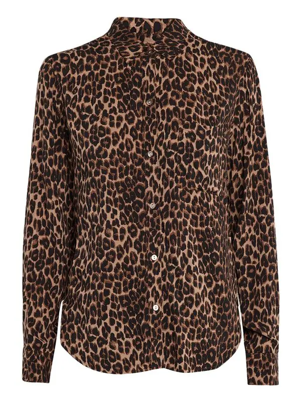 Rails Leopard Print Long-sleeve Shirt - Brown Nala