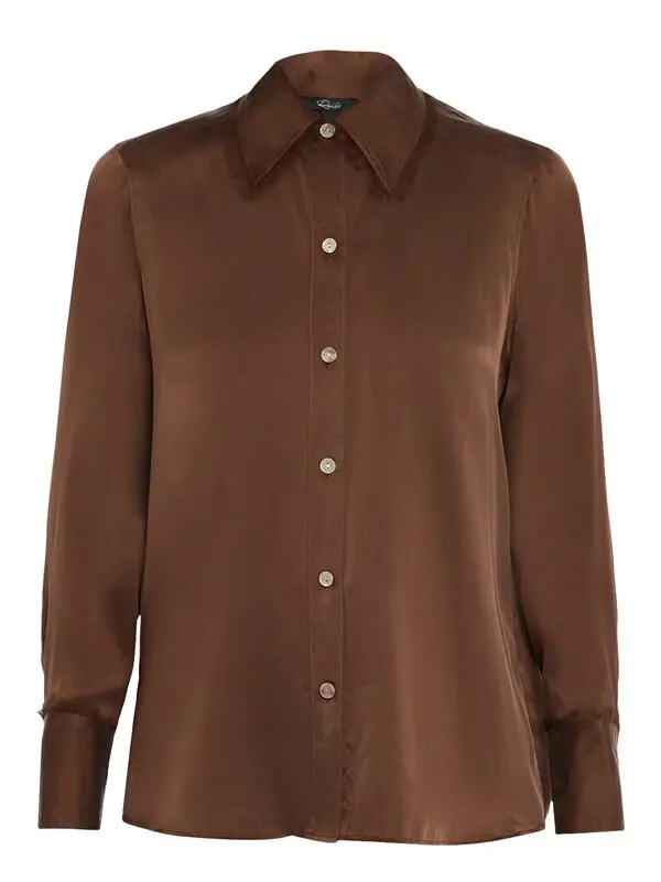 Rails Abbey Long-sleeve Silk Shirt - Espresso