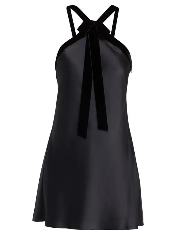 Tanya Taylor Elfreda Sleeveless Bow Mini Dress - Black