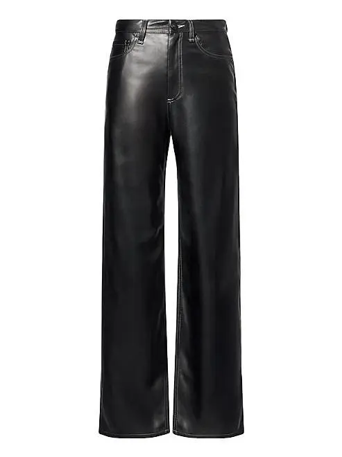 Rag & Bone Shea Straight-leg Coated Faux-leather Trousers - Black