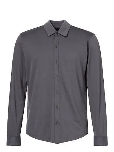 Orlebar Brown Giles Lux Long-sleeves Wool Shirt - Granite