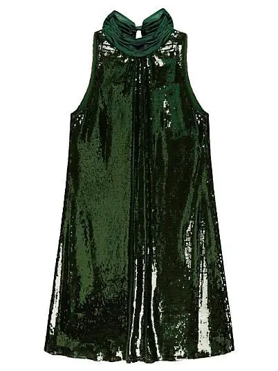 RO&ZO Freya Halterneck Sequin-embellished Mini Dress - Green