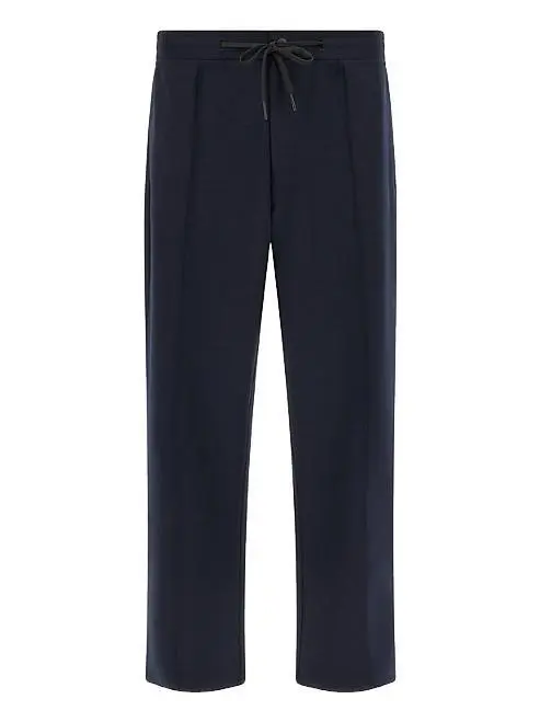 Boggi Milano Straight-leg Stretch Wool-blend Trousers - Navy Blue