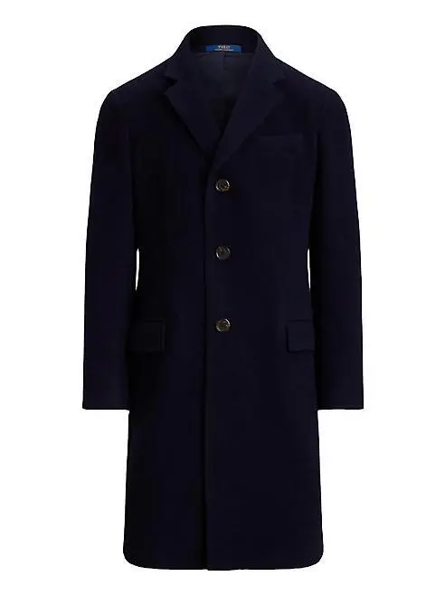Polo Ralph Lauren Collared Single-breasted Wool-blend Coat - Navy