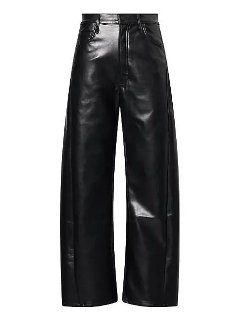 MOTHER High-rise Faux Leather Trousers - Black - Blk