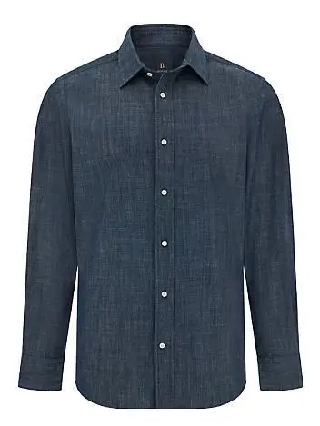 Boggi Milano Regular-fit Cotton Denim Shirt - Dark Blue
