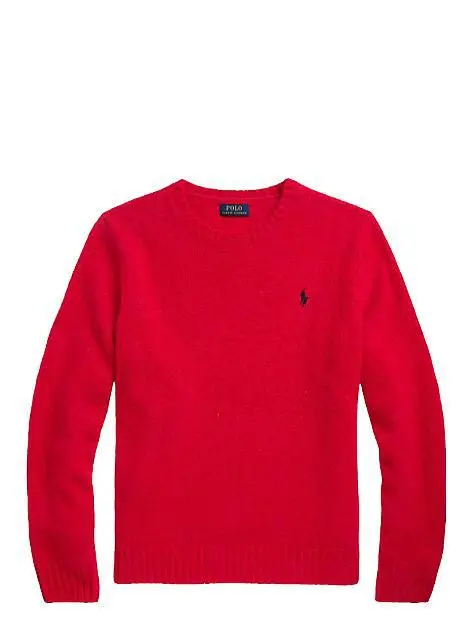 Ralph Lauren Crewneck Logo-embroidered Wool And Alpaca-blend Jumper - Rl 2000 Red