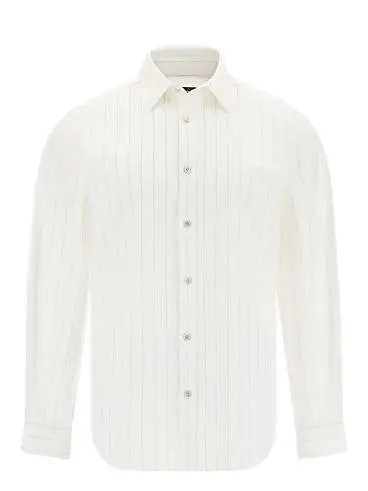 Boggi Milano Striped Regular-fit Cotton Oxford Shirt - White