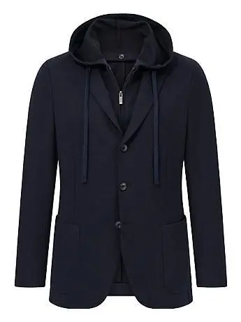 Boggi Milano Madison Stretch Cotton-blend Sweatshirt Jacket - Navy Blue