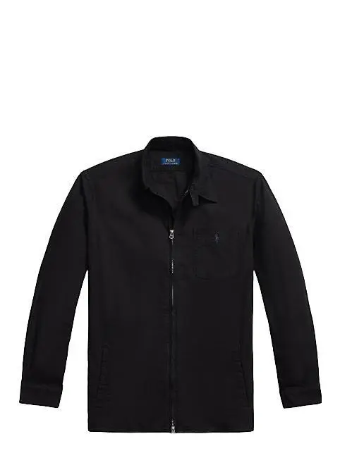 Polo Ralph Lauren Zipped Logo-embroidered Cotton Overshirt - Polo Black