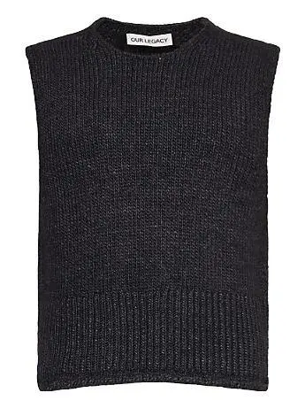 Our Legacy Pleaser Wool And Silk Tank Top - Rich Black Rustic