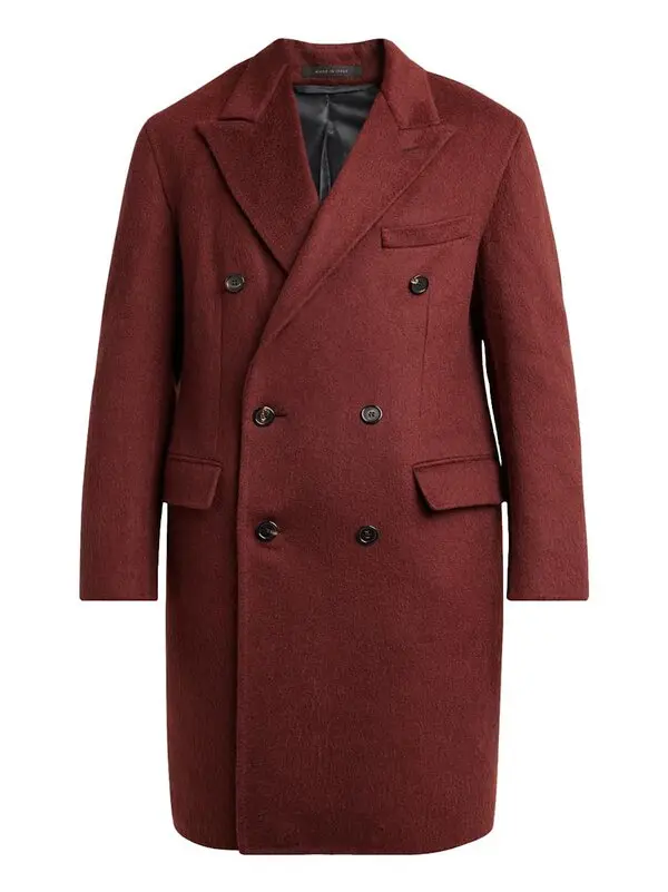 Brioni Double-breasted Cashmere Coat - Sienna
