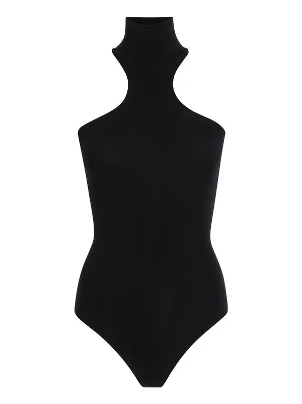 Commando Ballet Racer Turtleneck Microfiber Bodysuit - Black