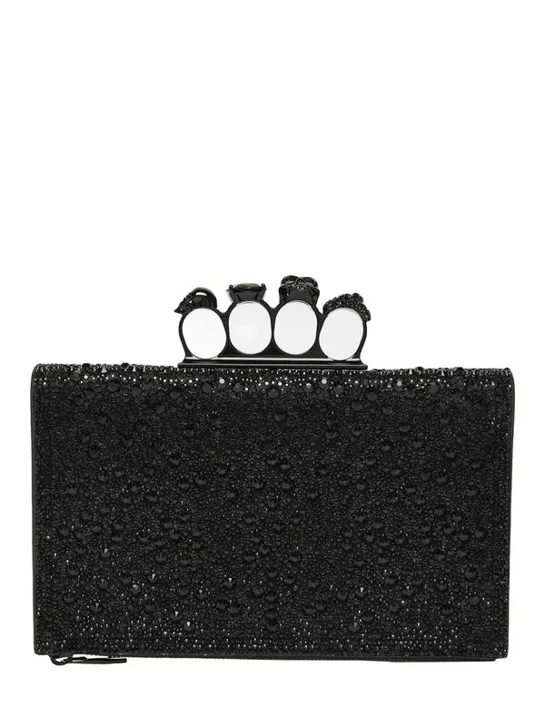 Alexander McQueen Knuckle Flat Crystal Pouch - 1000 Black