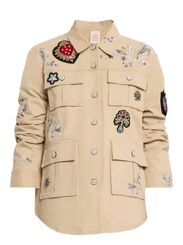 Cinq À Sept Embroidered Vera Jacket - Khaki/mult
