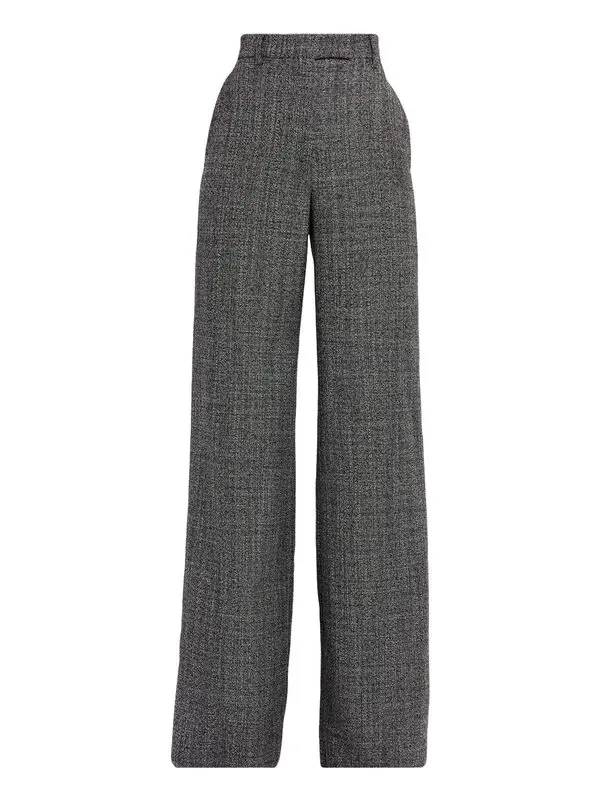 Valentino Garavani Textured Wool Wide-leg Pants - A01 Bianco