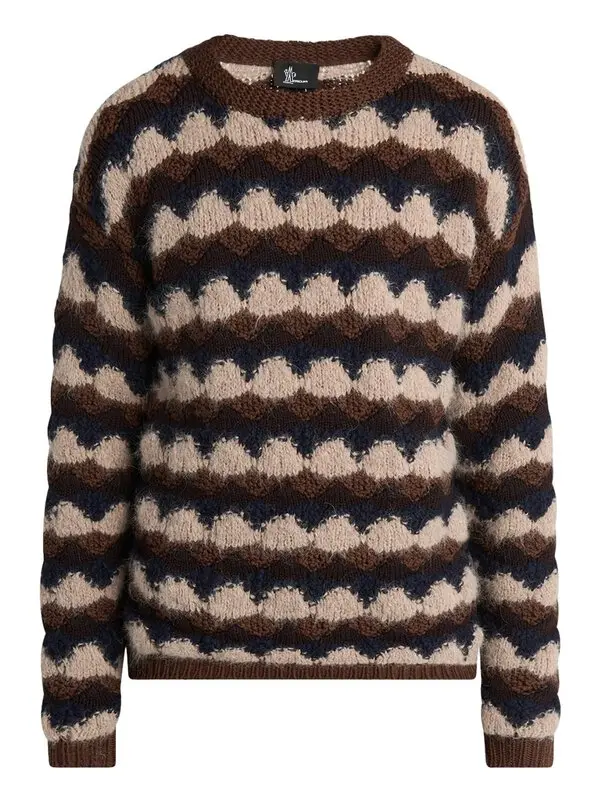 Moncler Patterned Wool-blend Sweater - Beige