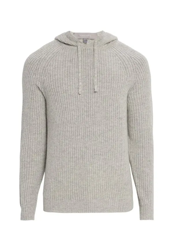 Neiman Marcus Ribbed Wool And Cashmere Knit Hoodie - Oxford