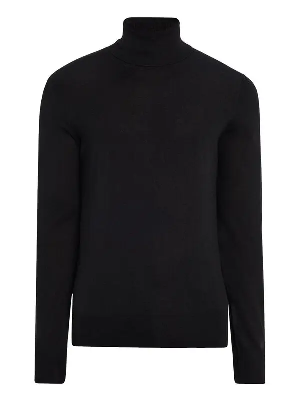 Neiman Marcus Cashmere And Silk Turtleneck Sweater - Black