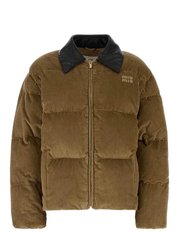 Miu Miu Biscuit Corduroy Down Jacket - Brown
