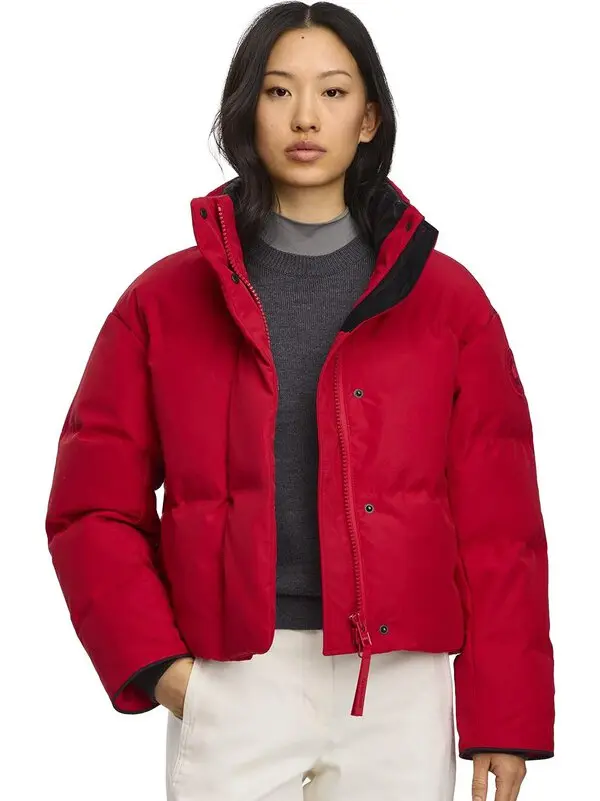 Canada Goose Grandview Cropped Jacket Tonal Label - Carmine Red