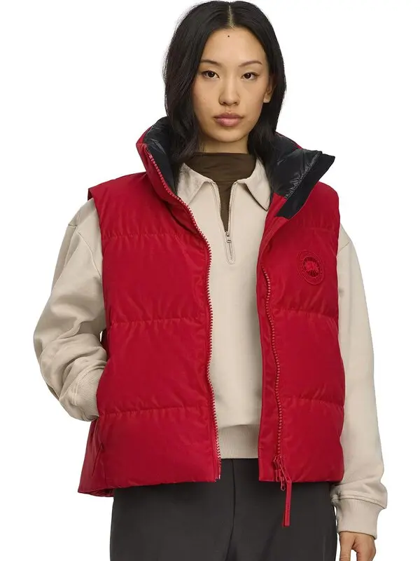 Canada Goose Grandview Cropped Vest Tonal Label - Carmine Red