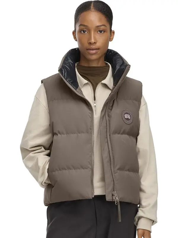 Canada Goose Grandview Cropped Vest Tonal Label - Taupe Grey