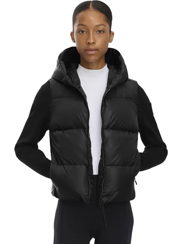Canada Goose Hybridge® Wide Quilt Knit Hoodie Tonal Disc - Black