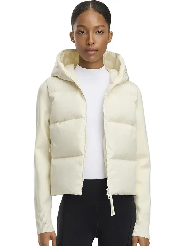 Canada Goose Hybridge® Wide Quilt Knit Hoodie Tonal Disc - Cottongrass