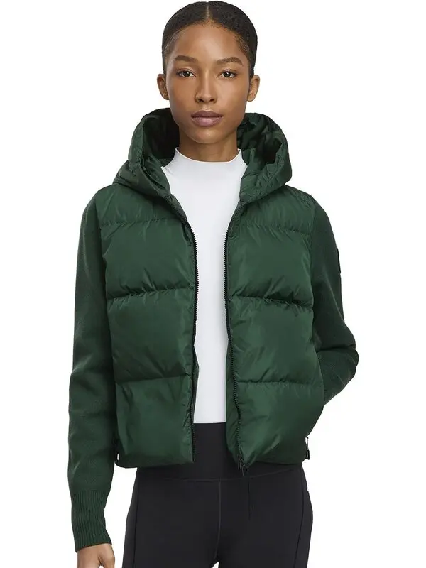 Canada Goose Hybridge® Wide Quilt Knit Hoodie Tonal Disc - Glade Green