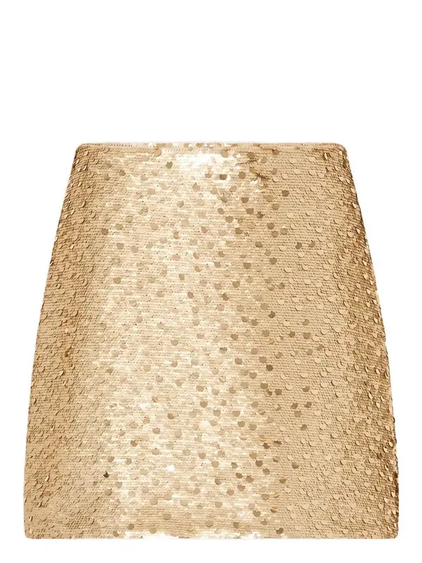 MILLY Modern Mini Dot Sequin Mini Skirt - Gold