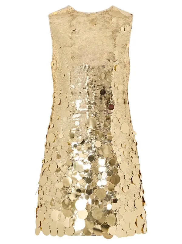 MILLY Ivette Paillette Mini Dress - Gold