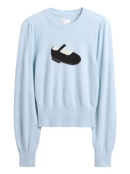 Gap Cashsoft Crop Sweater - Harbour Blue