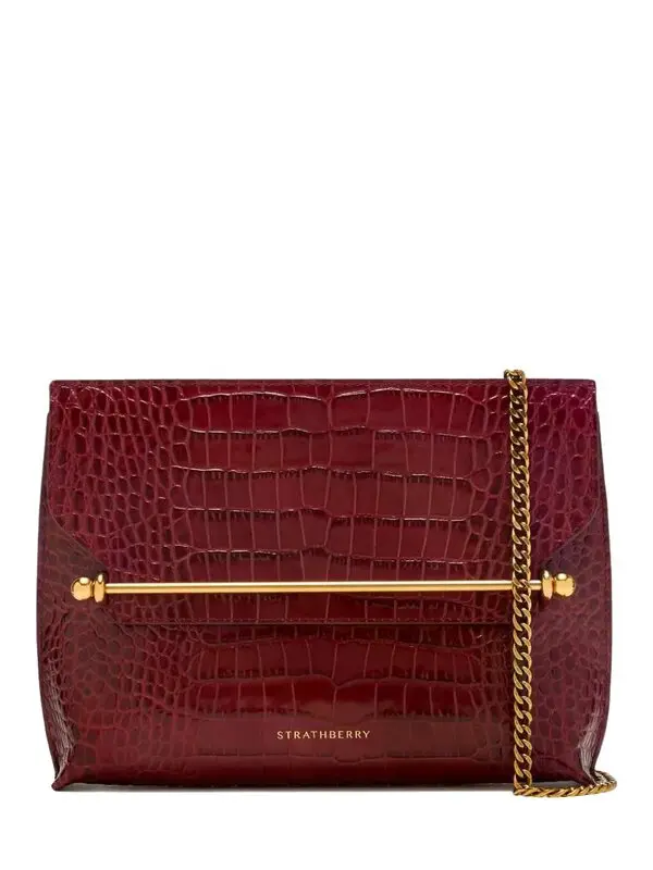 Strathberry Stylist Crocodile-effect Clutch - Red