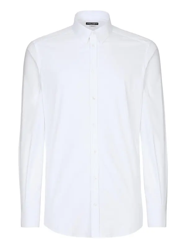 Dolce & Gabbana Stretch Cotton Gold-fit Shirt - White