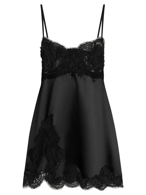 Dolce & Gabbana Soft Satin Mini Dress - Black