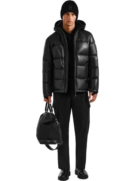 Rudsak Quilted Leather Down Jacket - Black