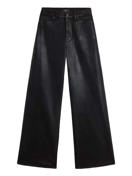 7 For All Mankind Lotta Coated Wide Leg - Black