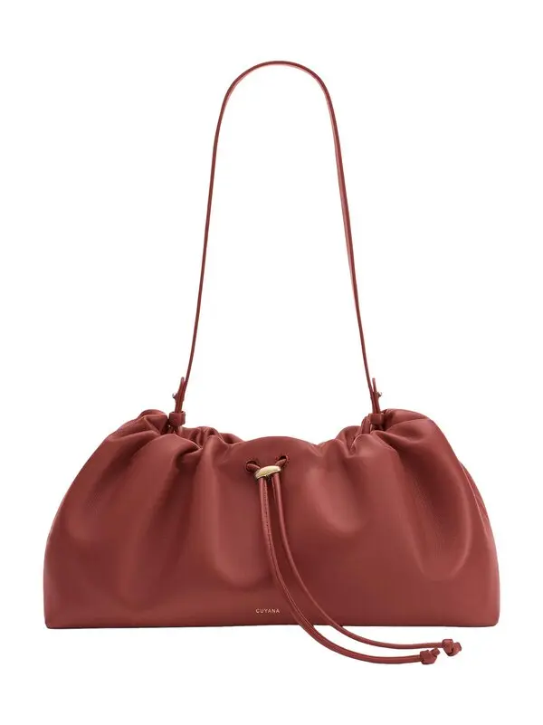 Cuyana Dia Lambskin Leather Bag - Dark Terracotta