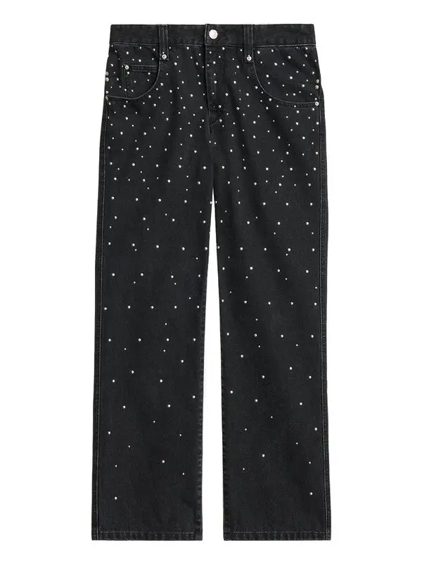 MARANT ETOILE Brinsa Studded Straight Leg Jeans - Black
