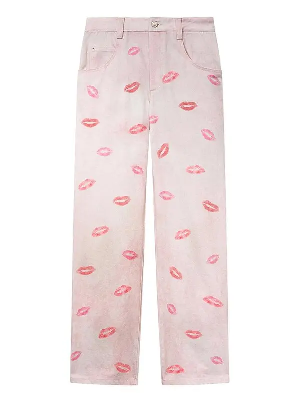 MARANT ETOILE Brinsa Studded Straight Leg Jeans - Pink
