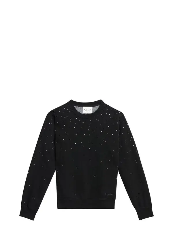 MARANT ETOILE Studded Cotton Riseda Sweatshirt - Black
