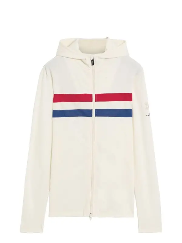 WE NORWEGIANS Striped Wool-blend Zip-up Hoodie - Off-white