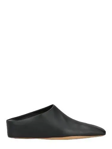 JIL SANDER Leather Mules Clogs - Black